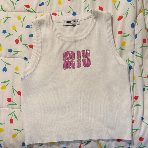 Miu Miu | Tops | Miu White Tank | Poshmark